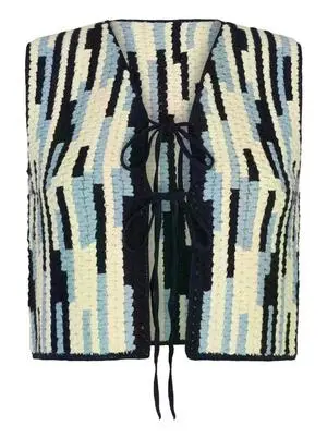 Escvdo Anadara Intarsia Vest - Neutrals