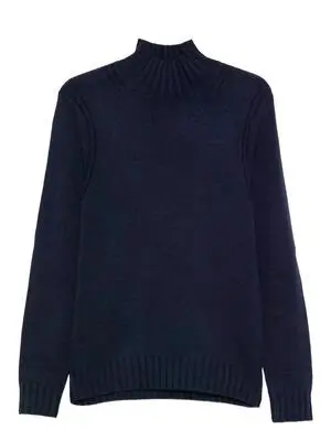 BALLANTYNE Ribbed-knit High-neck Sweater - Blue