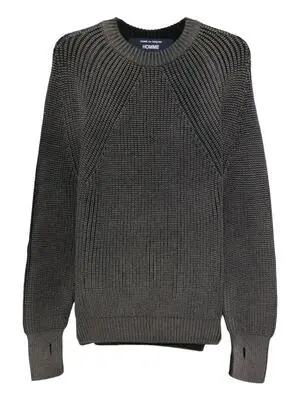 Comme Des Garçons Ribbed-knit Raglan-sleeve Sweater - Grey
