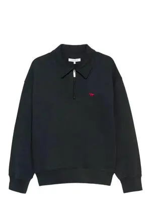 Maison Kitsuné Fox-patch Half-zip Sweater - Blue