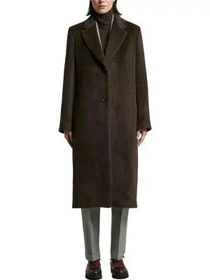 Peserico Single-breasted Notched-lapel Coat Brown