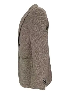 BRERA Diagonal-weave Single-breasted Blazer - Brown