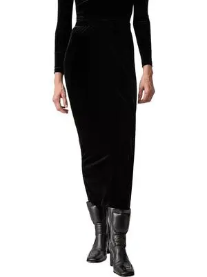 VETEMENTS Velvet-effect Logo-embroidered Midi Skirt
