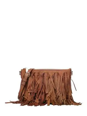 V°73 Fringe-embellished Cross Body Bag - Brown