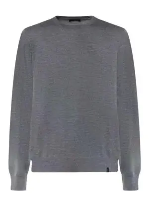 FAY Crew-neck Wool Sweater - Grey