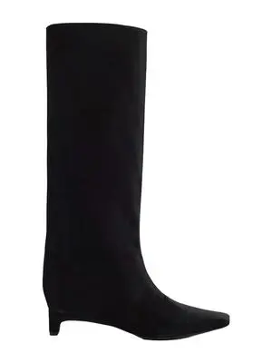 Loulou De Saison Naomi Kitten-heel Velvet Boots - Black