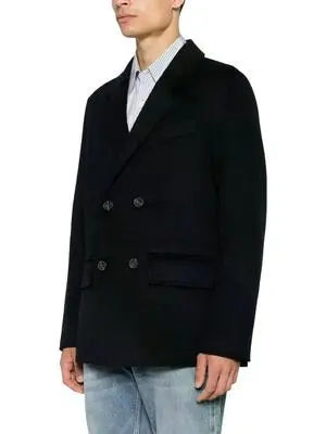 OMC Double-breasted Wool Coat - Blue