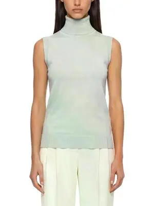 Sportmax Roll-neck Sleeveless Sweater Green