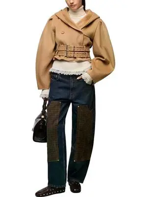 GANNI Jacket In Double-faced Wool - Neutrals