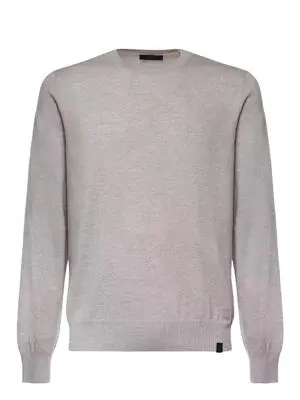 FAY Crew-neck Wool Sweater - Grey