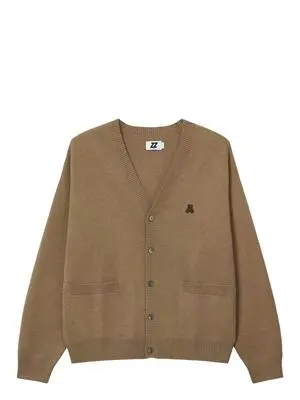 Izzue Logo-embroidered V-neck Cardigan - Neutrals