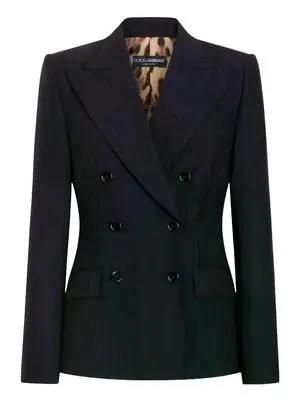 Dolce & Gabbana Turlington Double-breasted Jacket In Pinstripe Wool - Blue