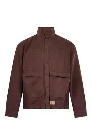 RANRA Button-up Funnel-neck Coat - Brown