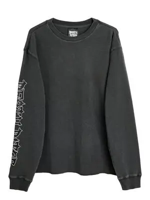 DEATH RITES Waffle-knit Logo-print T-shirt - Black