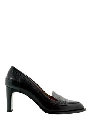 LOTTUSSE Smithson Leather Loafer Pumps - Black