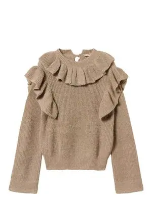 TWINSET Jumper With Lurex Yarn And Ruffles - Neutrals