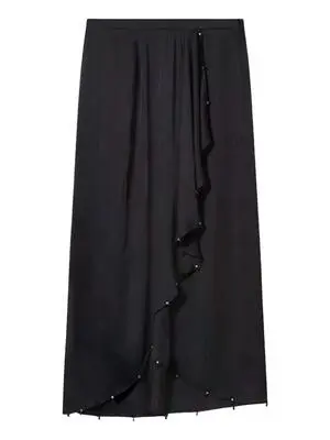 MARANT ETOILE Vanille Crystal-embellished Wrap Midi Skirt - Black