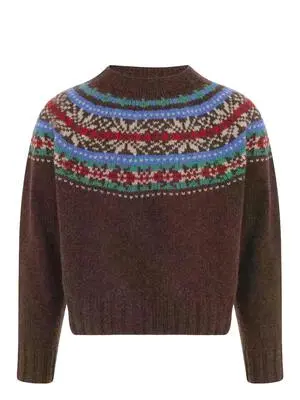 Howlin' Fair Isle Wool Sweater - Brown