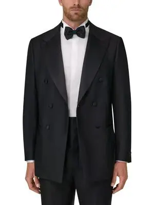 Boggi Milano Double-breasted Peak-lapel Blazer - Black