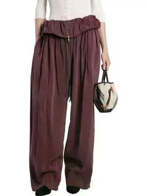 Chloé Paperbag-waist Palazzo Pants - Red