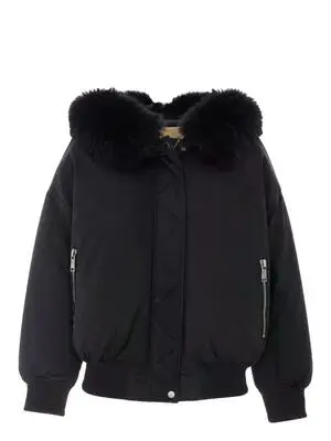 Michael Kors Faux-fur Trim Bomber Jacket - Black
