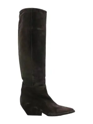 DEL CARLO Sonia Pointed-toe Suede Boots - Brown