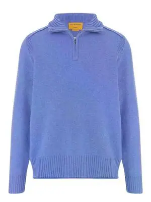 Guest In Residence Quarter-zip Cashmere Sweater - Blue