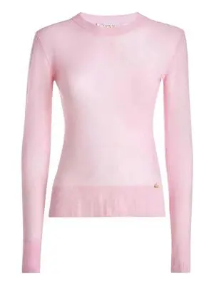 GENNY Fine-knit Long-sleeve Top - Pink