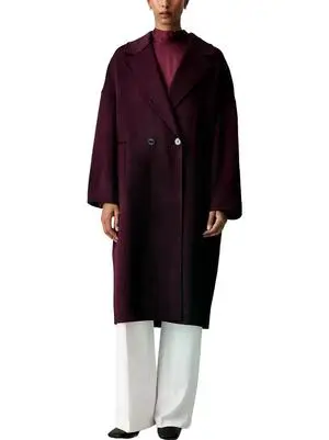 VICOLO Double-breasted Notched-lapels Coat - Red