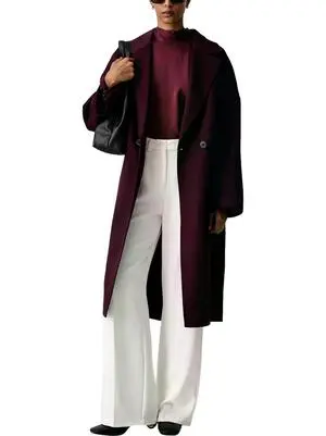 VICOLO Double-breasted Notched-lapels Coat Red