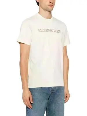 Moncler Logo-embroidered T-shirt - Neutrals