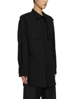 Yohji Yamamoto Epaulette Collar-tab Shirt - Black