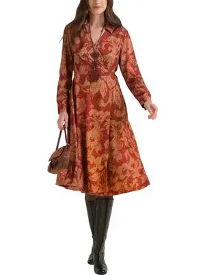 Malìparmi Foliage-print Wrap Midi Dress - Red