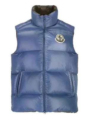 Moncler Belice Logo-patch Quilted Gilet - Blue