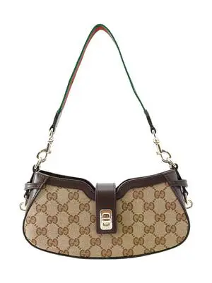 Gucci 2016-2026 Mini Gg Canvas Web Moon Side Shoulder Bag - Neutrals