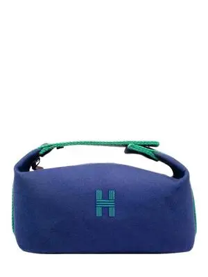 Hermès 2010-2026 Small Toile Bride A Brac Case Vanity Bag - Blue