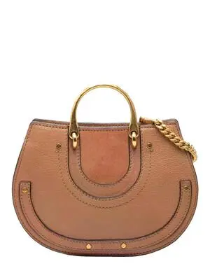 Chloé 2018 Mini Calfskin And Suede Pixie Signature Satchel - Brown