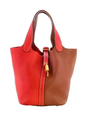 HERMÈS Casaque Picotin Lock Bag Clemence Pm Bucket Bag