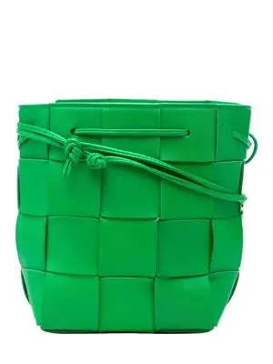 Bottega Veneta 2012-2026 Small Nappa Maxi Intrecciato Cassette Bucket Bag - Green