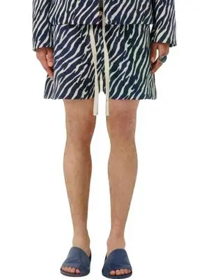 Commas Sea Storm Jacquard Shorts - Blue