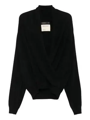 Frenckenberger Wrap-design Sweater Black