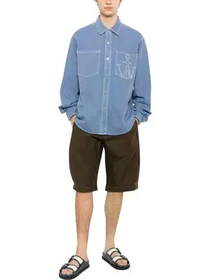 JW Anderson Anchor Logo-embroidered Shirt - Blue