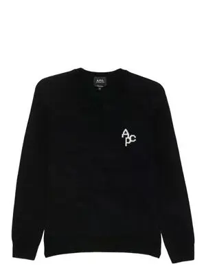 A.P.C. Logo-embroidered Crew-neck Sweater
