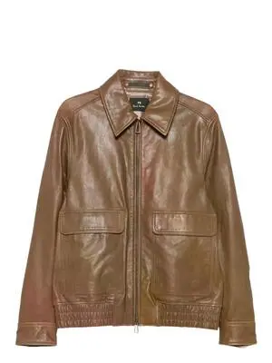 Paul Smith Leather Jacket - Brown