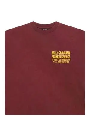 WILLY CHAVARRIA Logo-print Cotton T-shirt - Red