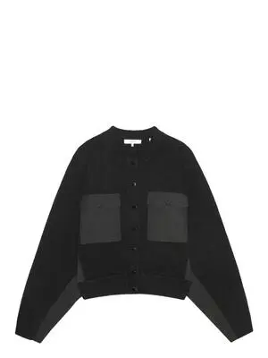 FRAME Panelled Flap-pocket Cashmere Cardigan - Black