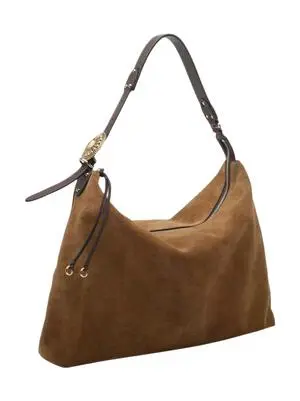 Etro Large Rosette Suede Shoulder Bag - Brown