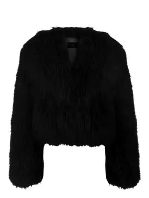 OW Thea Fur Jacket - Black