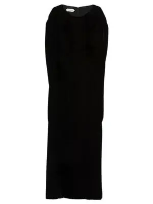 Alberta Ferretti Cape-style Velvet Maxi Dress - Black