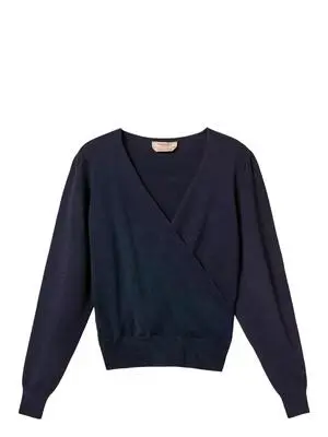 TWINSET Viscose Blend Crossover Jumper - Blue